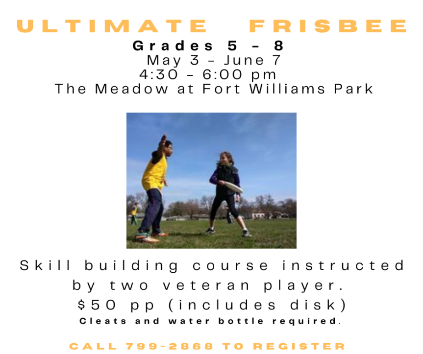 Ultimate Frisbee Starts Friday - Cape Elizabeth Community Services