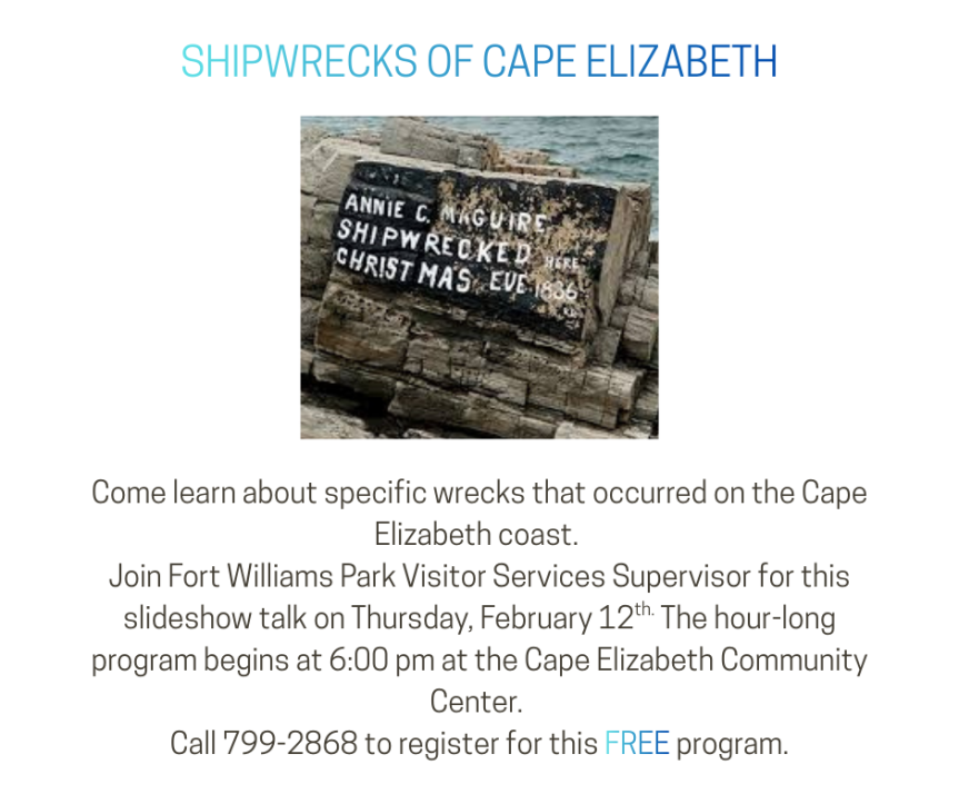 WINTER SLIDESHOW TALKS - Cape Elizabeth Community Services