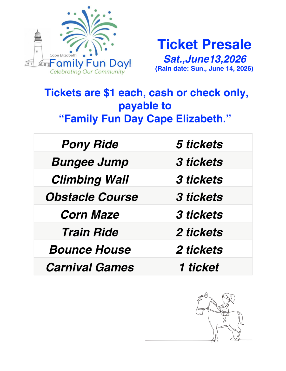 Family Fun Day Tickets - Cape Elizabeth Community Services